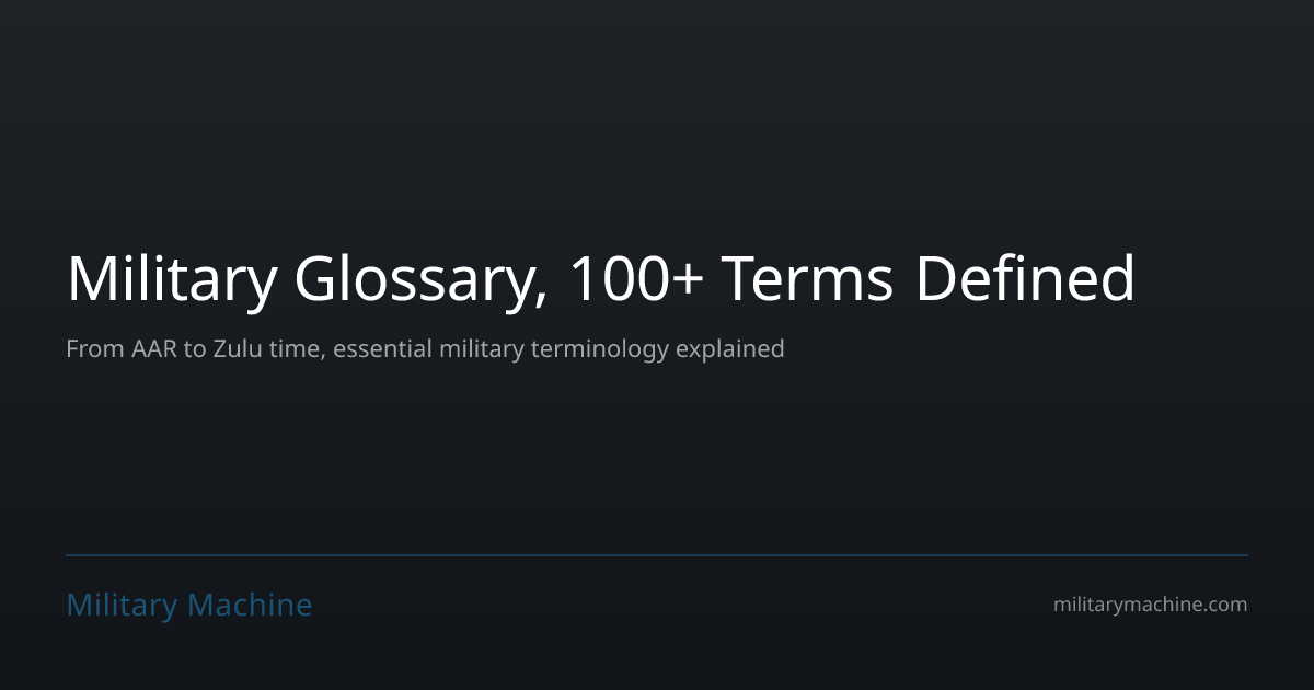 Military Glossary: 100+ Defense & Weapons Terms Defined | Military Machine
