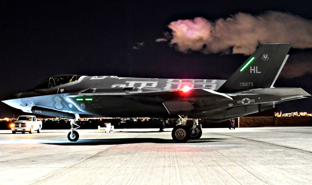 F-35 Lightning on runway at night | Military Machine